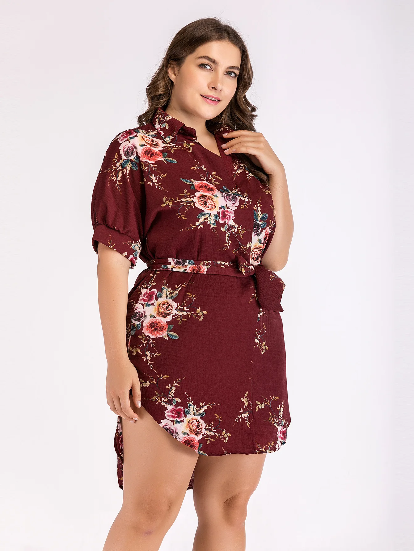 Plus Size Women's Shirt Floral Print Women Long Shirts XXXL Large Size Office Ladies Clothing ...