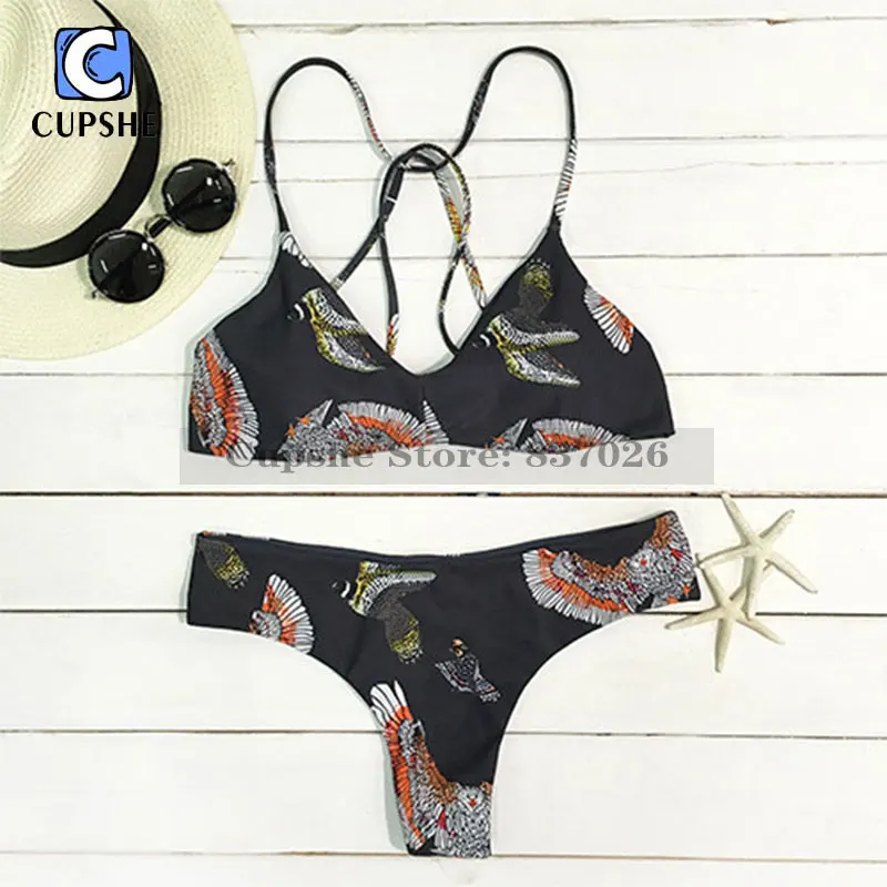 Cupshe Ill Take That Eagle Bikini Set Women Summer Sexy Swimsuit
