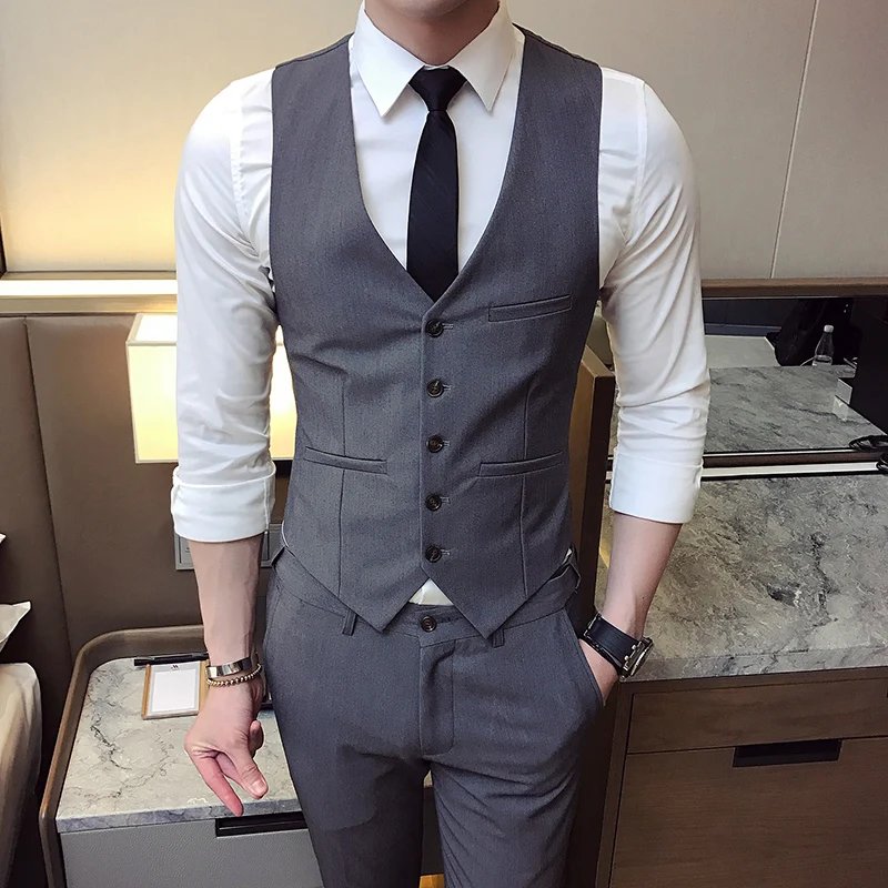 Gentleman Pure Version Color Spring And Summer Vest Male Leisure single ...
