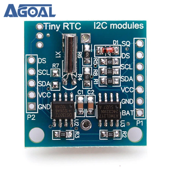 Minúsculo rtc i2c at24c32 ds1307 placa do módulo de relógio em tempo real para diy não incluem ...