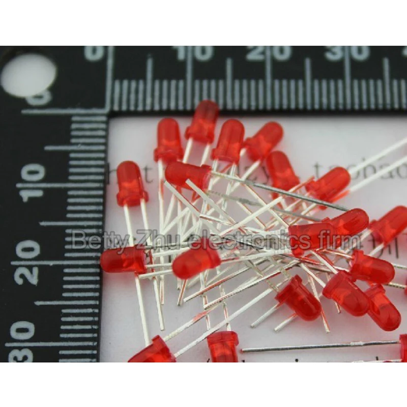 1000pcs/lot 3mm Red Bright Led Tube Led Light-emitting Diode Crystal ...