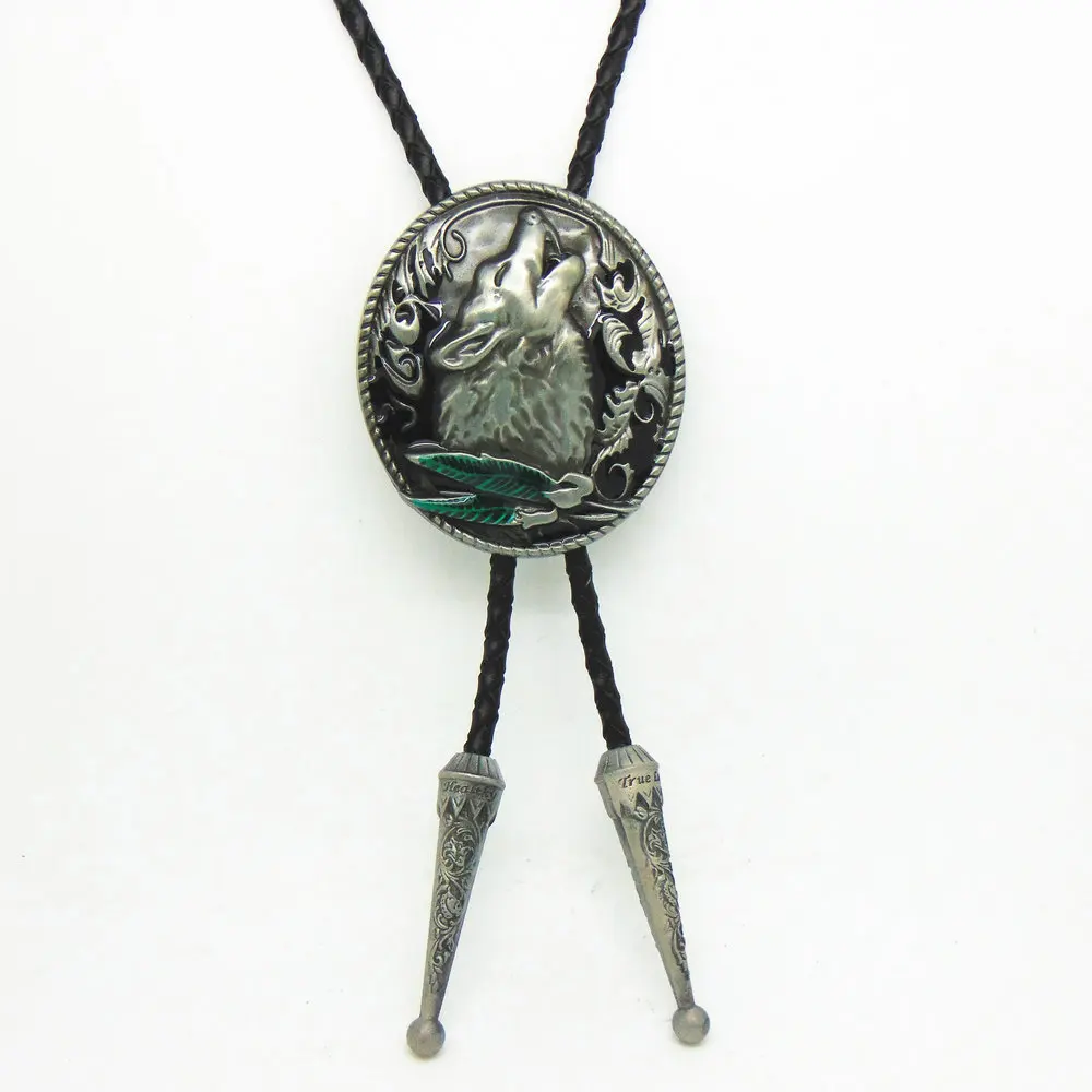 Fashion Indian Necklace Wolf Head Pendant Necklaces Dance Bolo Tie ...