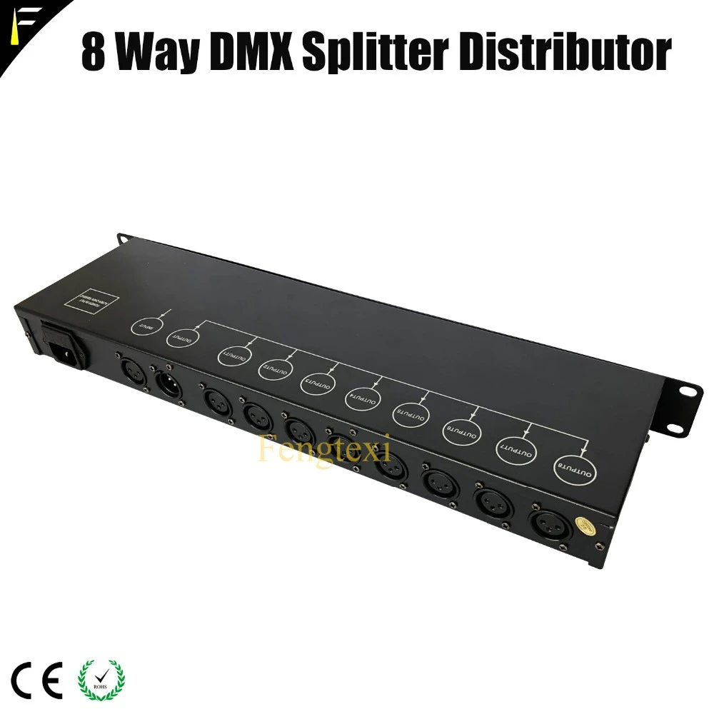 Professional 8 Way Dmx Splitter 8 Channel Optically Isolated Dmx Signal ...