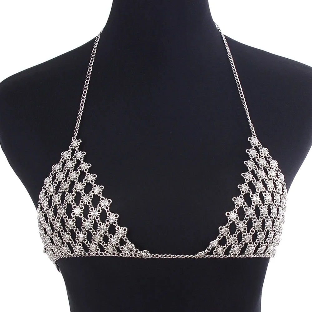 Women Sexy Bra Chain Bikini Bra Body Bust Chain Women Sexy Bling Summer