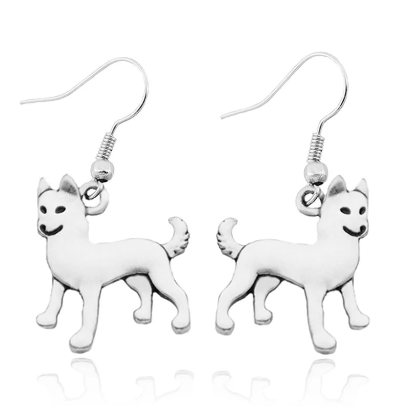 Baru Vintage Hippie Huskie Dog Drop Anting Anting BoHo Siberian Husky ...