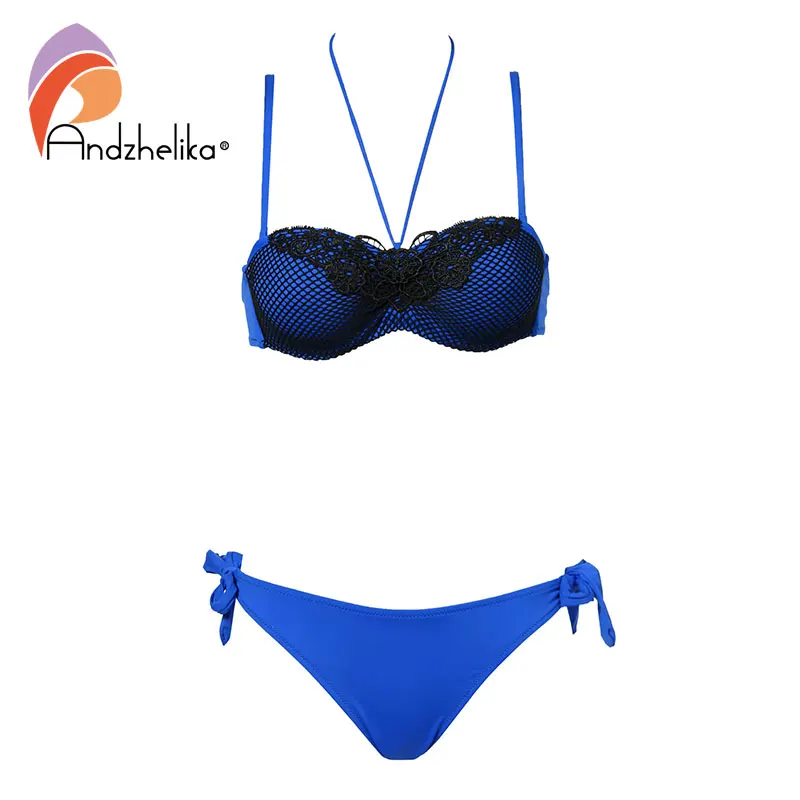 Andzhelika Bikini Women Swimsuit 2019 Summer Sexy Black Lace Mesh