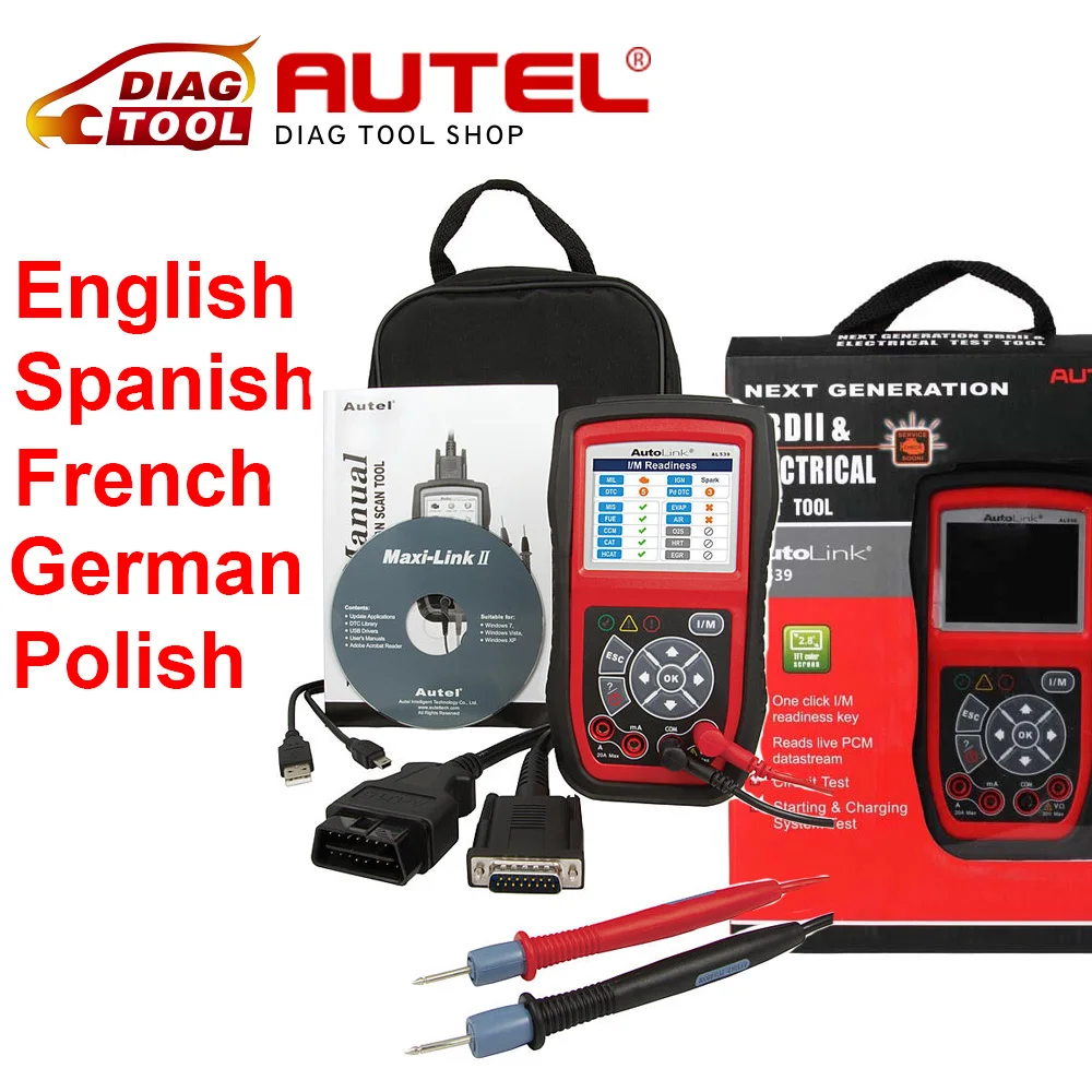 Autel AutoLink AL539 OBDII & Electrical Test Tool with AVO Meter NEXT ...