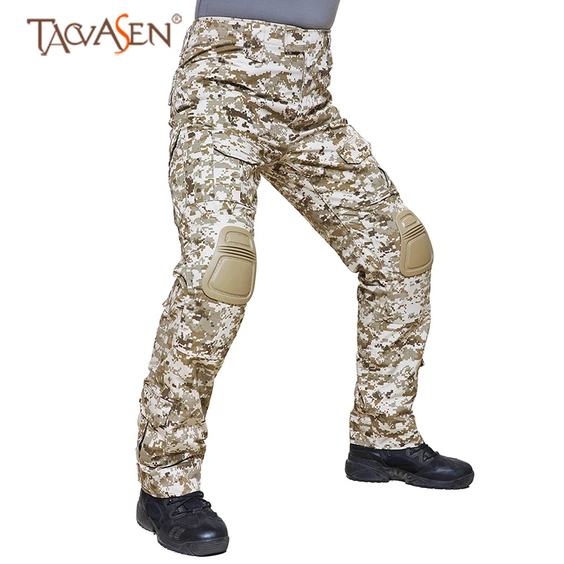 TACVASEN Tactical Combat Pants With Knee Pads Military Training ...
