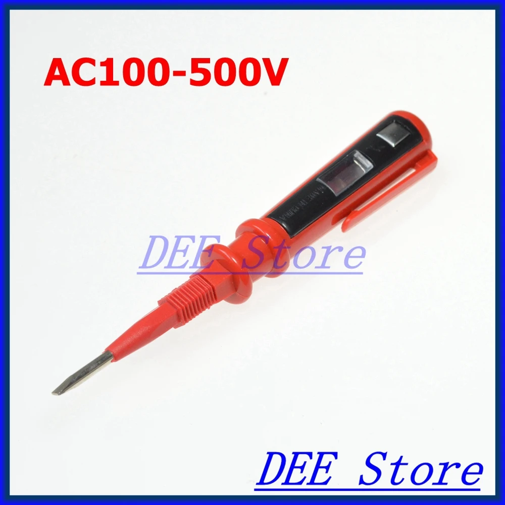 AC 100 500V 3mm Flathead Screwdriver Voltage Testing Electroprobe Red ...