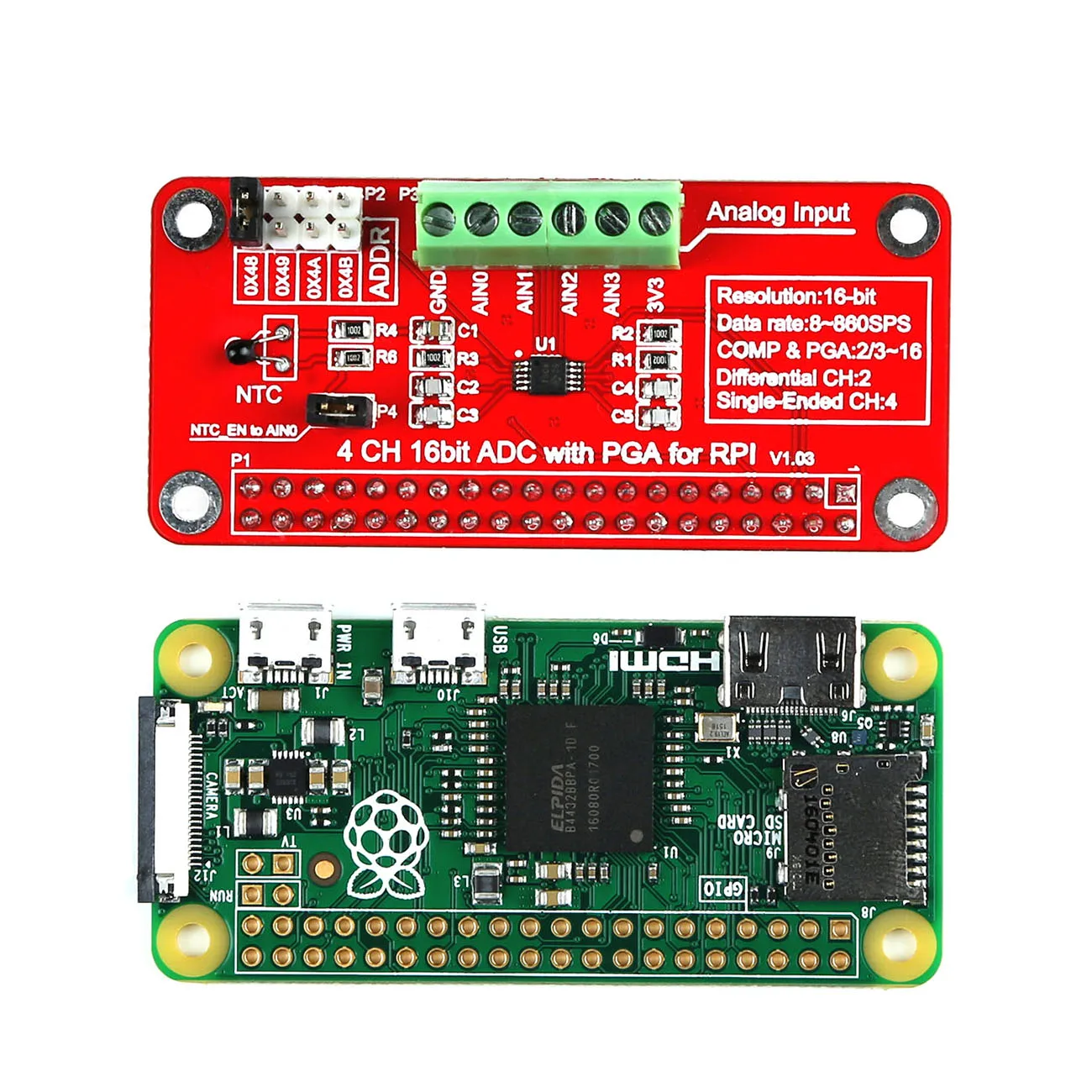 ADS1115 16 Bits I2C 4 Channel Module - analog-to-digital