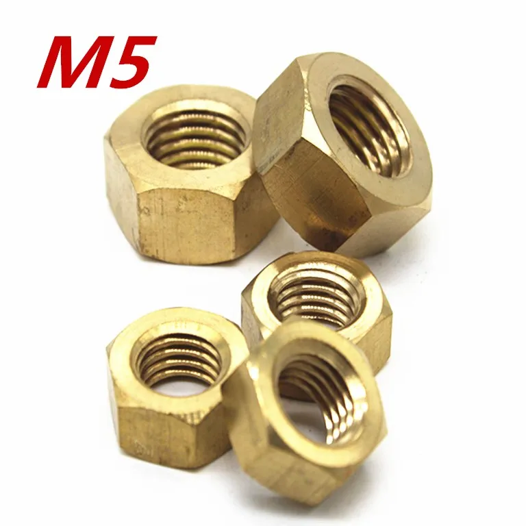 200 teile/los M5 Messing Sechskantmuttern Spindelmuttern Hex Messing ...