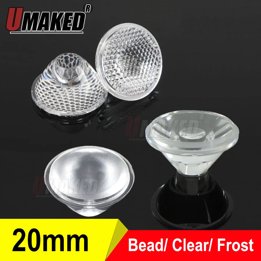 20mm 5 8 15 30 45 60 90 120 Degree PMMA Clear/frosted LED Lens For 1W ...