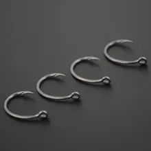 Hirisi 50pcs Coating High Carbon Stainless Steel Barbed hooks Carp Fishing Hooks Pack with ...