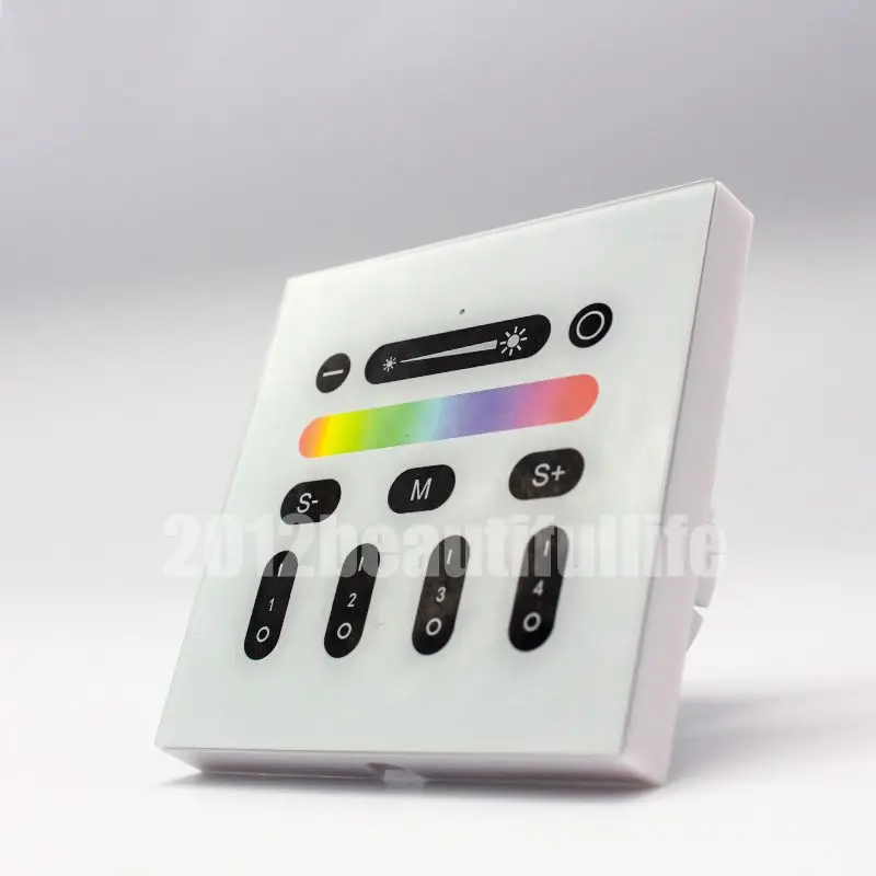 Mi light 2.4G 4 Zone Touch Screen RGB RGBW Led Controller Wireless RF ...