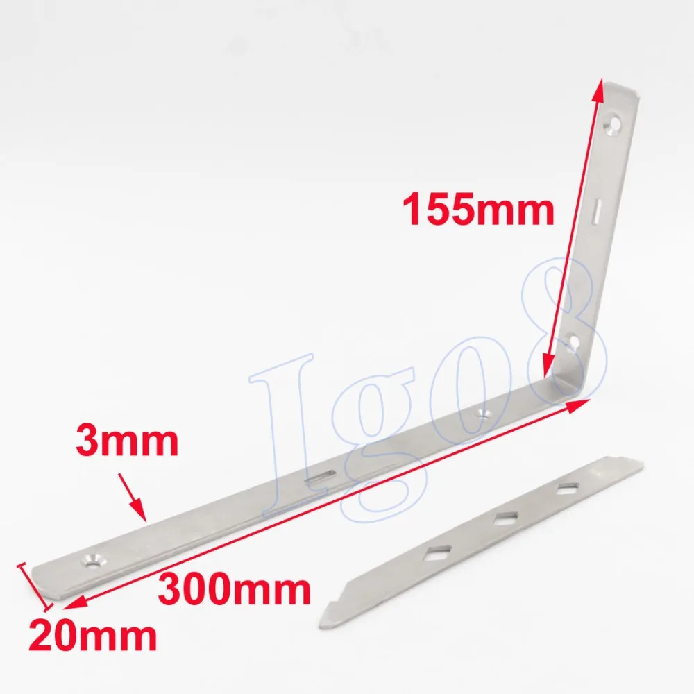 12 Inch Stainless Steel Bracket 2pcs 300mm x 155mm|stainless steel ...