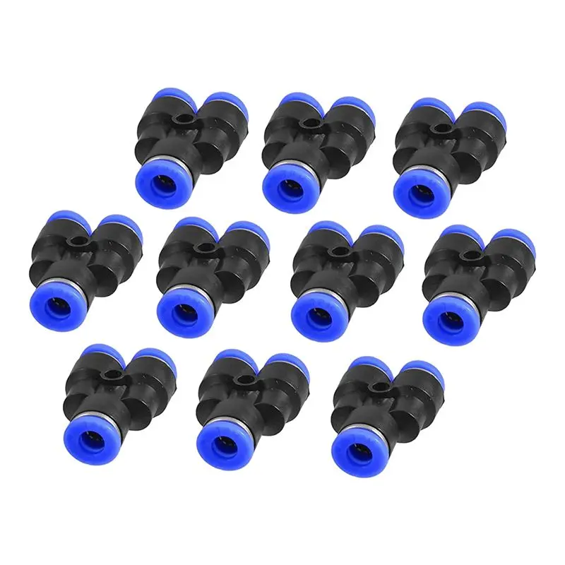 6mm to 6mm Coupler 3 Ways Y Style Tube Joint Push in Pneumatic ...