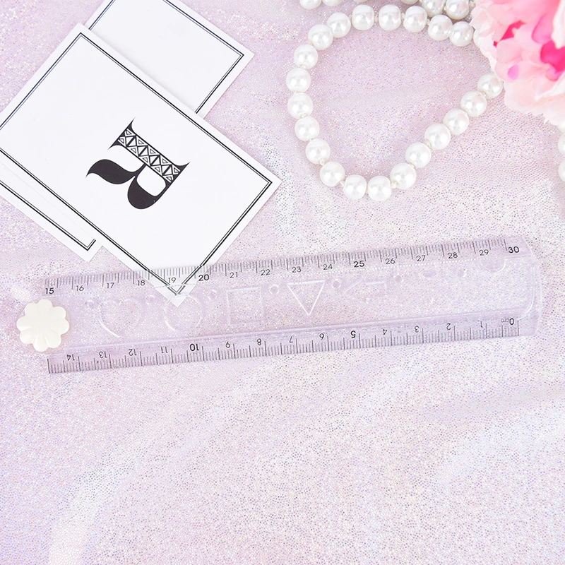 Clear Transparent Plastic Acrylic Folding Straight Rulers 30Cm Drawing ...