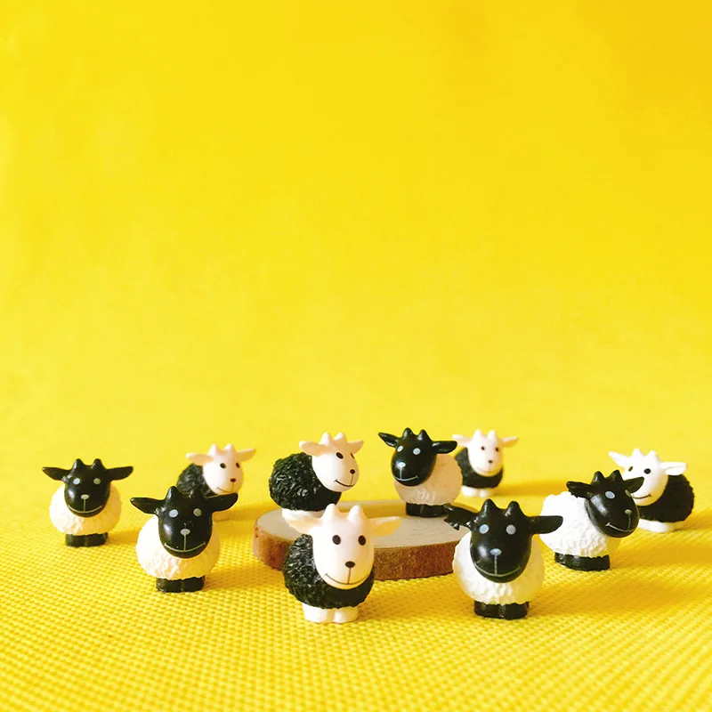 Objets décoratifs,Décoration de terrarium en mousse,mouton vache-miniature-mignon-gnome de ...