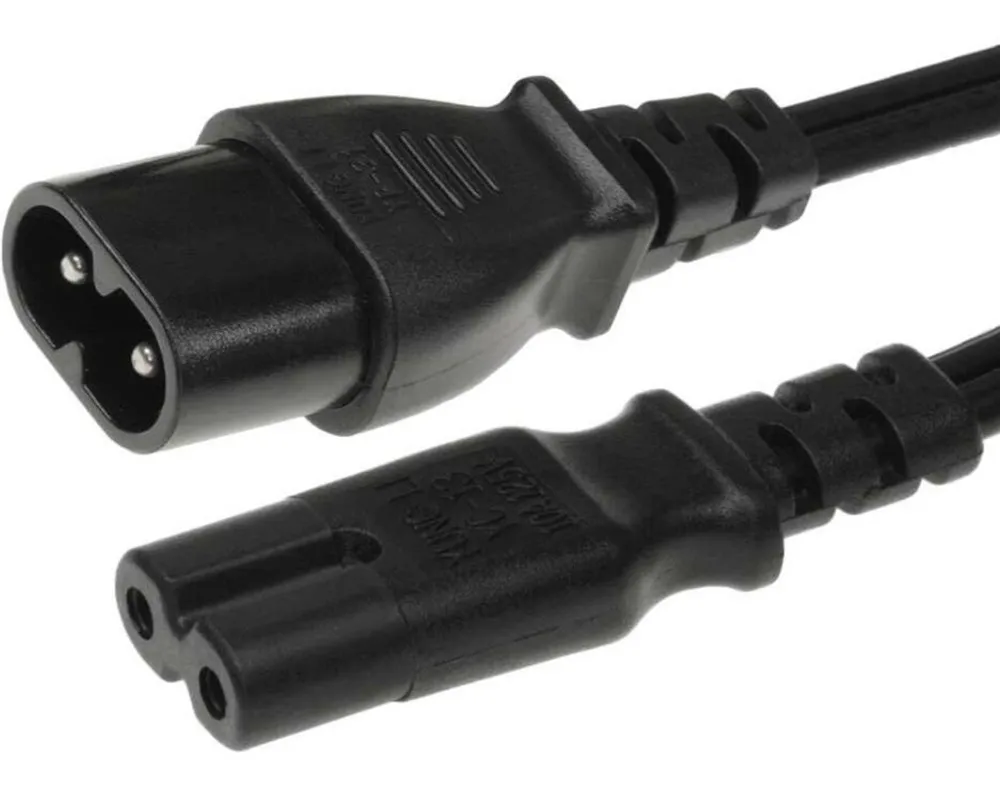 Lbsc Iec 60320 C8 Plug To C7 Receptacle Male To Female Extension Power