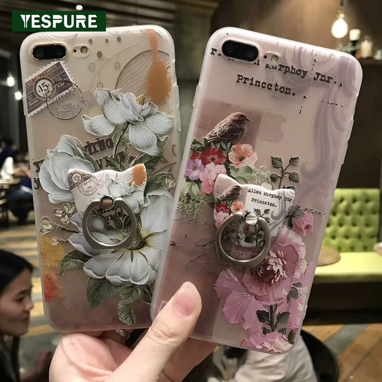 YESPURE Fancy Flower Mobile Phone Case for Lady Full Back Cover for ...