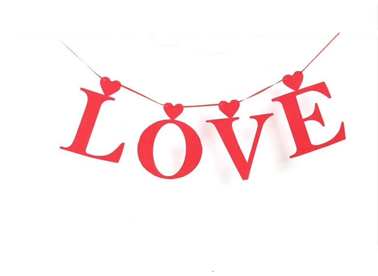 Red Love Letter Banners Wedding Decoration Anniversary Romantic ...