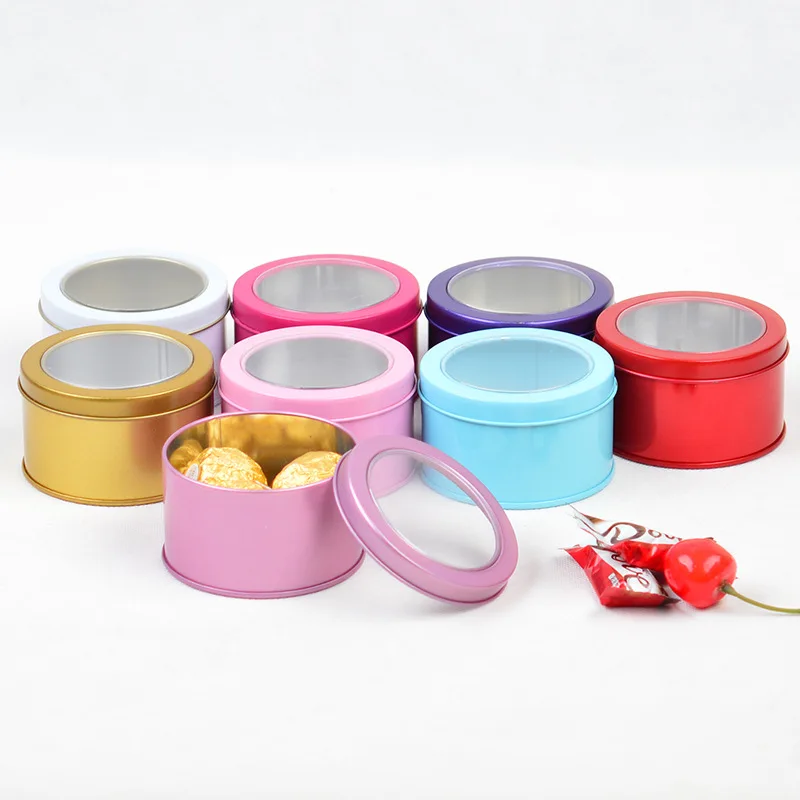 Round Tins With Clear Lids