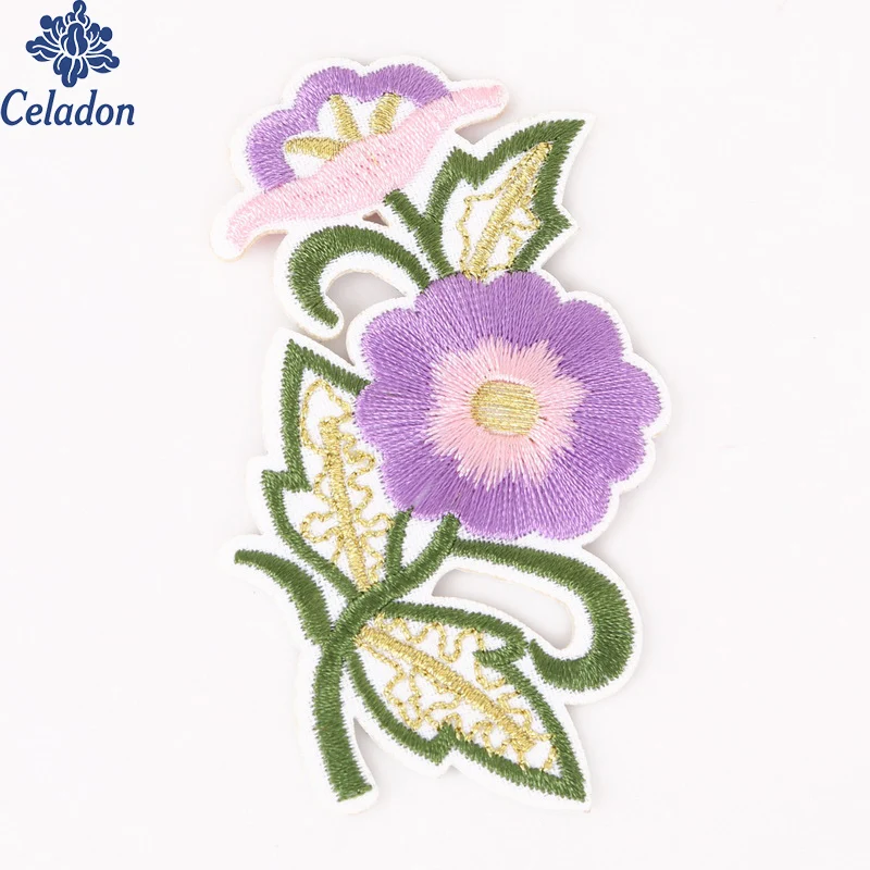 Fashion 1pcs Patches Sew on Purple Flower For Clothing Applique Garment ...