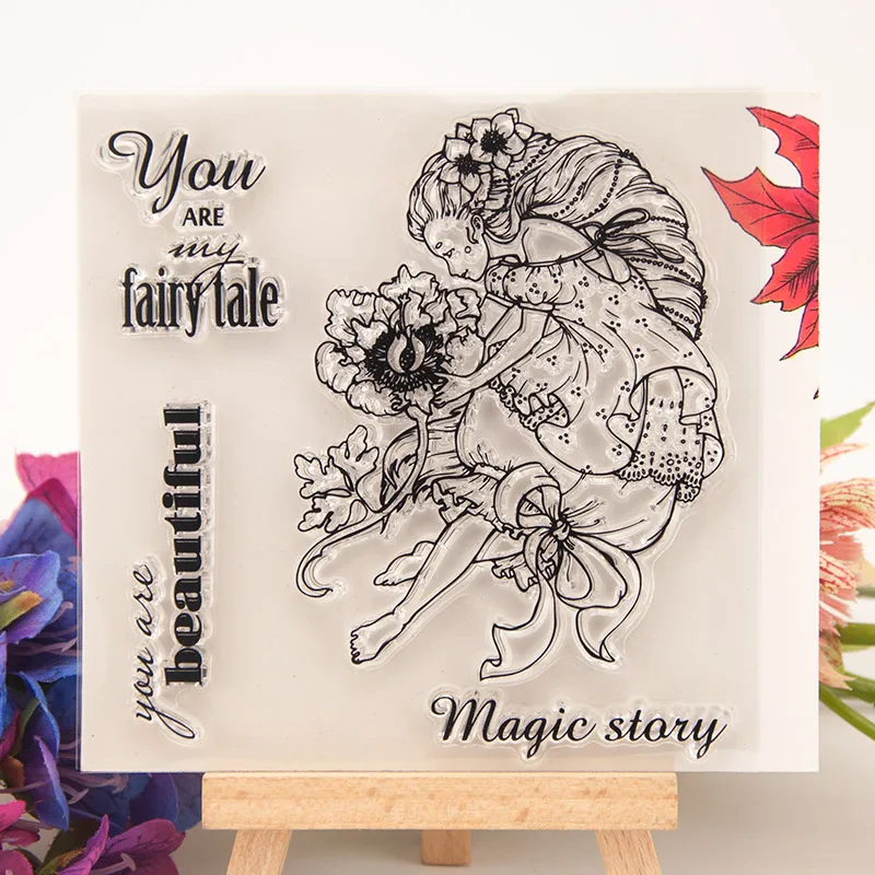 Fairy Tale Words Transparent Clear Silicone Stamp for Seal DIY ...