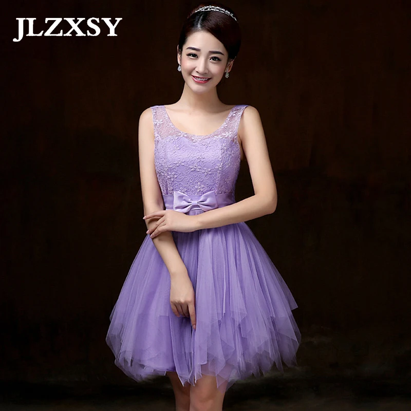Jlzxsy Cheap Spring Violet Dress A-line Short Wedding Party Dresses ...