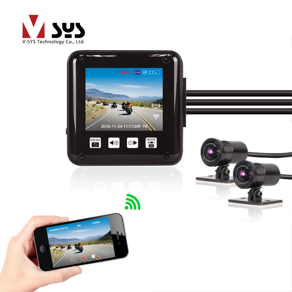 SYS P6F Motorcycle Action Camera Full Body Waterproof Dual 1080P WiFi ...