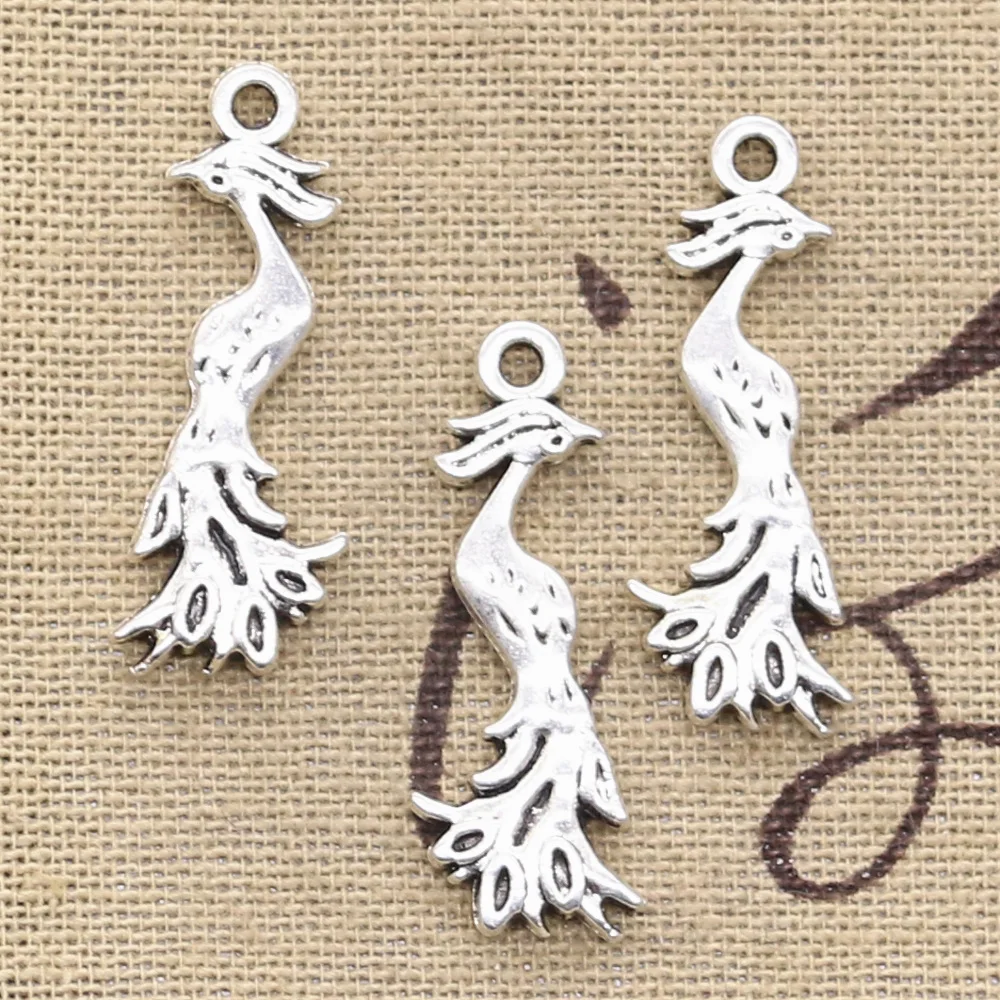 20pcs-Charms-Double-Sided-Phoenix-32x13mm-Antique-Silver-Color-Plated ...