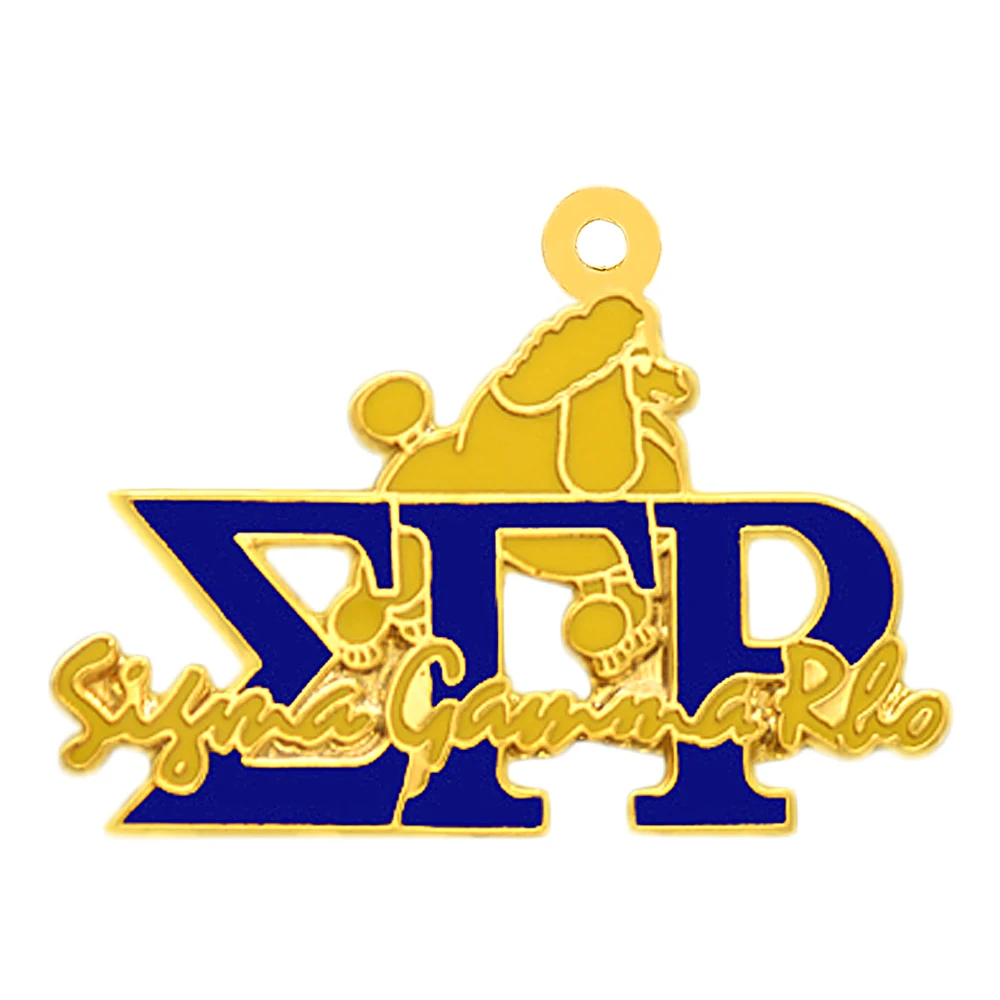 Fashion Enamel Metal Greek Letter Society Sigma Gamma Rho Poodle Charm ...