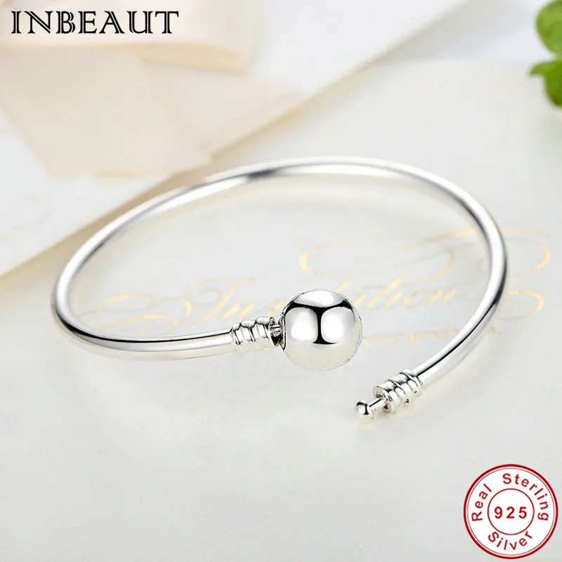 INBEAUT fit оригинальные Пандора Подвески DIY 925 пробы Серебряный браслет для женщин S925 ...