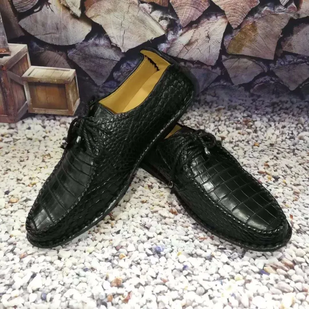 100% Genuine Real Crocodile Belly Skin Men Shoe Durable Solid Crocodile ...