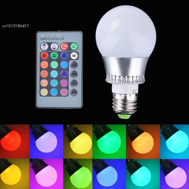 Nueva E27 / E14 10 W RGB LED de Color cambiante luz lámpara bombilla ...