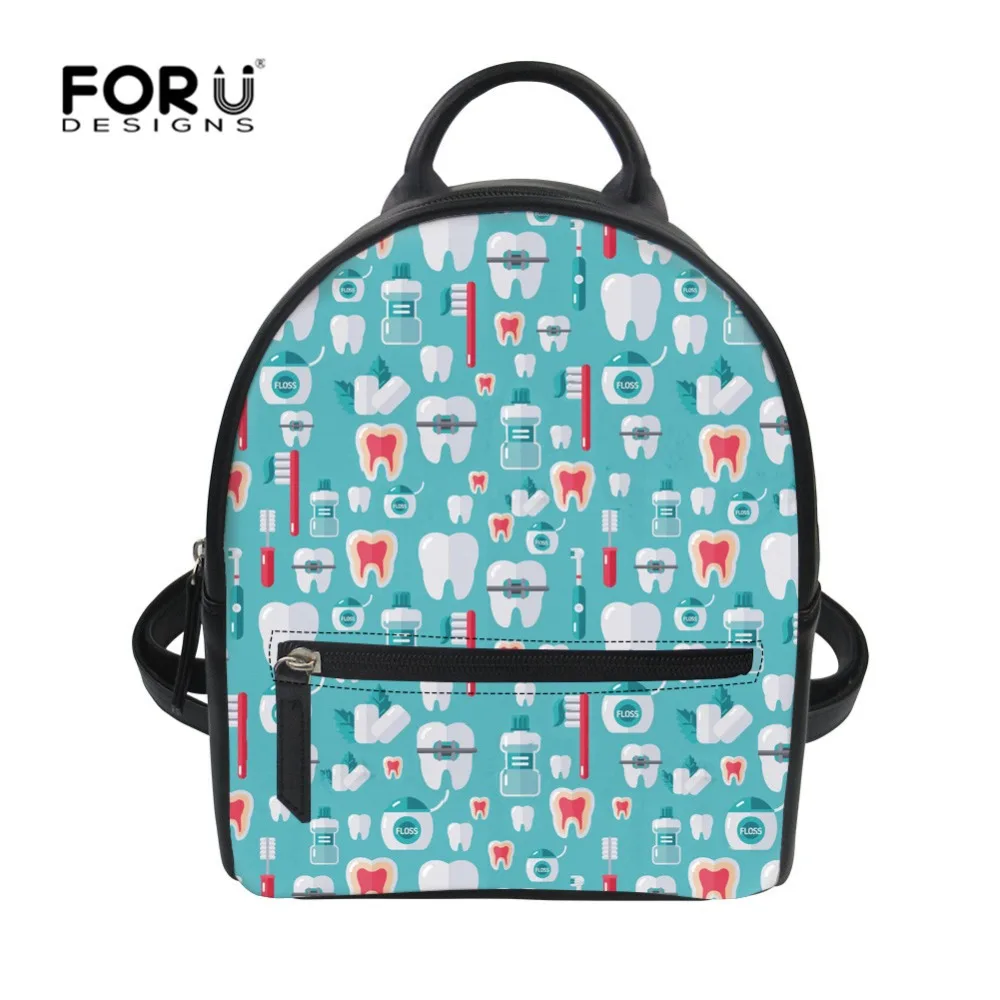 FORUDESIGNS Dentist Tooth Cute Women Backpack For Teenagers Mini Back ...