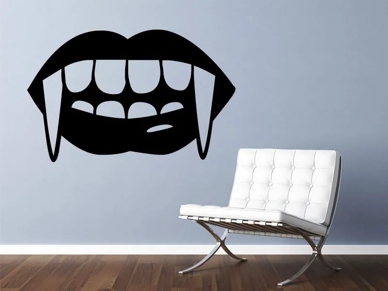 Vampire Fangs Vinyl Wall Decor Home Decoration Removable Creative Wall ...