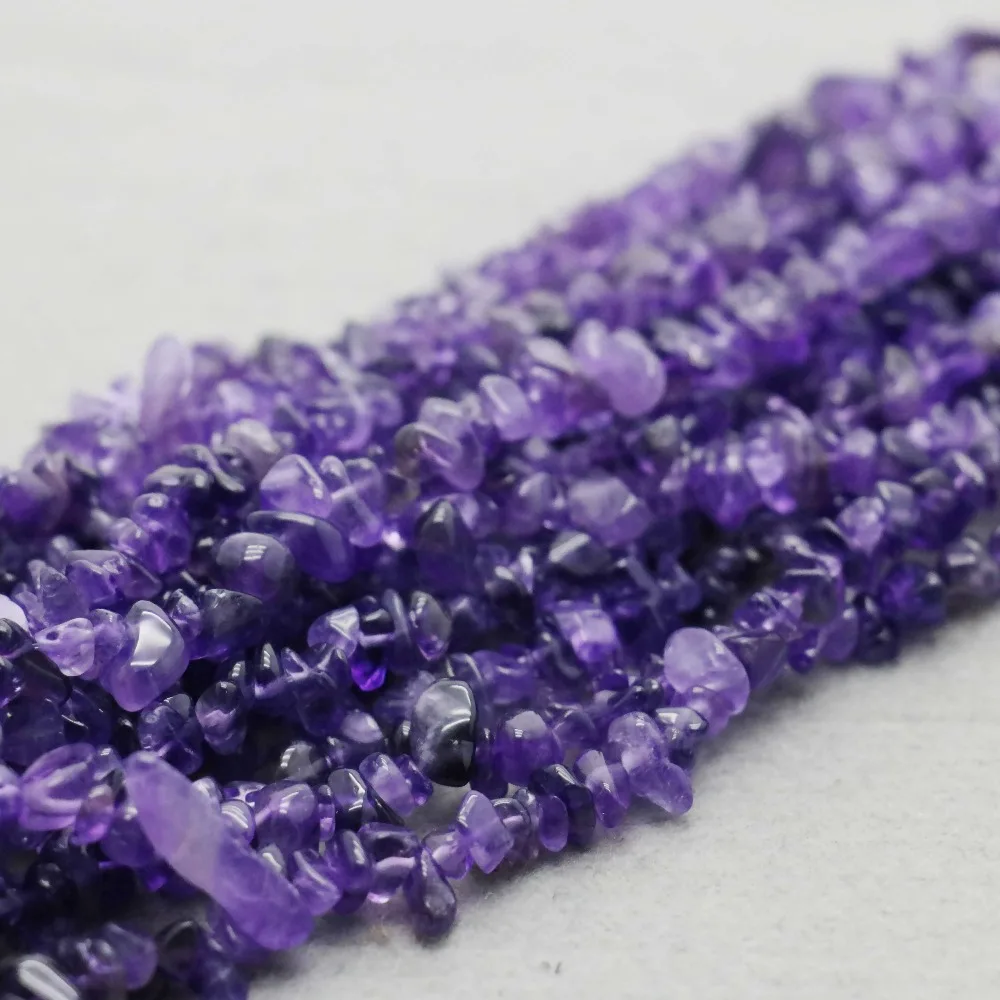 Natural Stone Irregular Purple Crystal Broken Beads Loose Bracelet ...