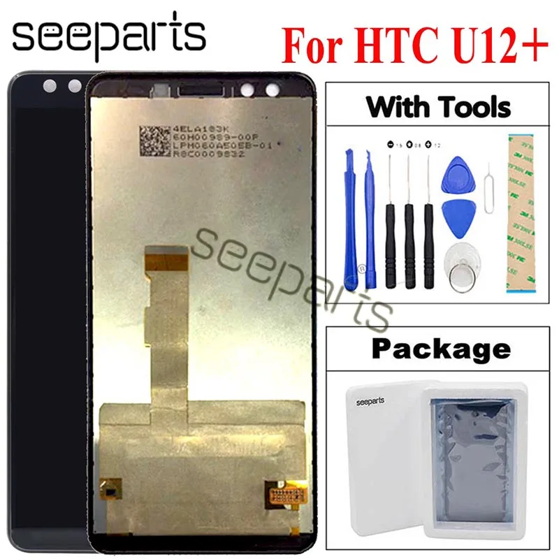 6," для htc U12 Plus ЖК-дисплей сенсорный дигитайзер экран в сборе для ...