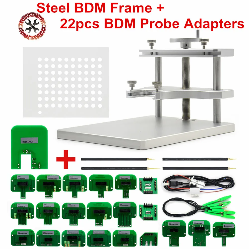 최고의 품질 금속 LED BDM 프레임 스테인레스 스틸 4 프로브 펜 22pcs BDM 어댑터 K T A G/F gtech ...