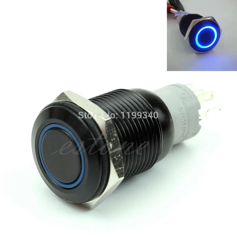 A25 2015 hot selling New 16mm 12V Blue LED Power Push Button Switch ...