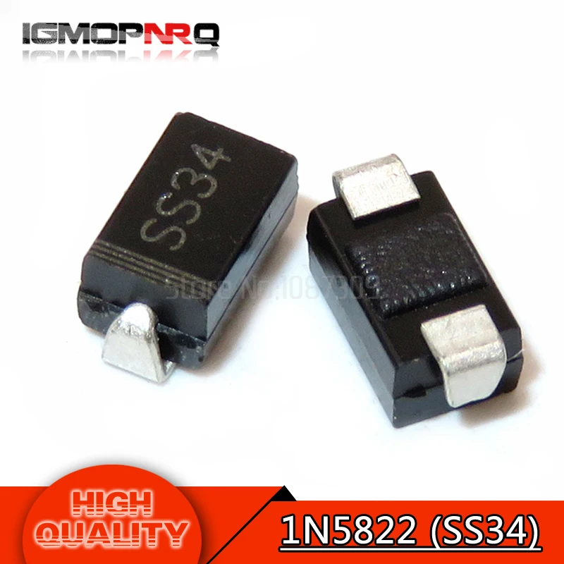 1000pcs 1N5822 SMA smd diode ss34 do 214ac IN5822 Schottky-in Diodes ...