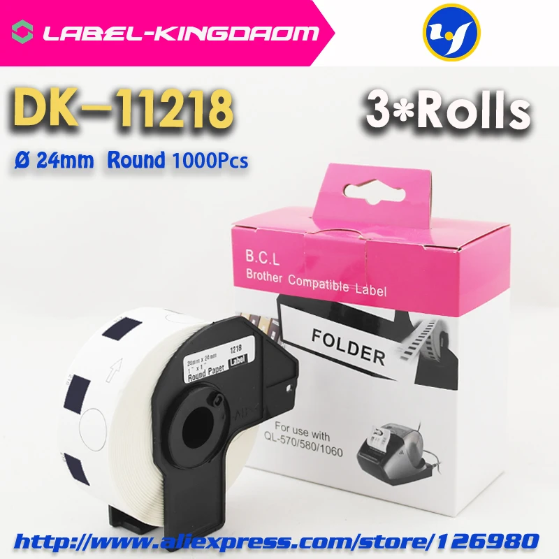 3 Rolls Generic DK 11218 Label Compatible for Brother Label Printer ...