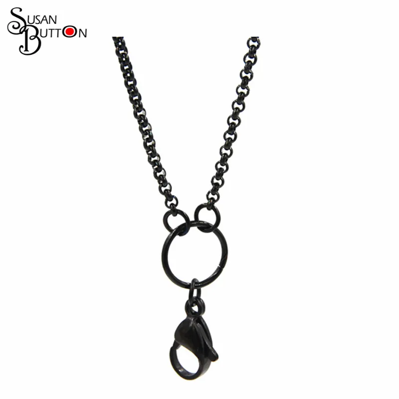 10pcs/lots 32'' * 2.3mm stainless steel floating chains,Black rolo ...