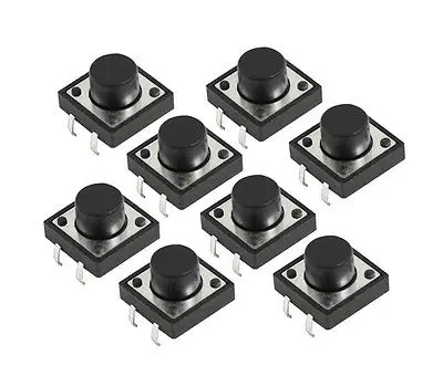 100 Pcs 4 Pin Dip Pcb Momentary Push Button Tact Tactile Switch 12 X ...