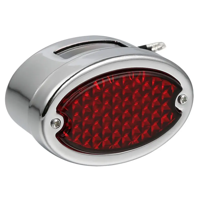 Motorcycle Black Motorcycle Oval LED Tail Brake Light Running Lamp For ...