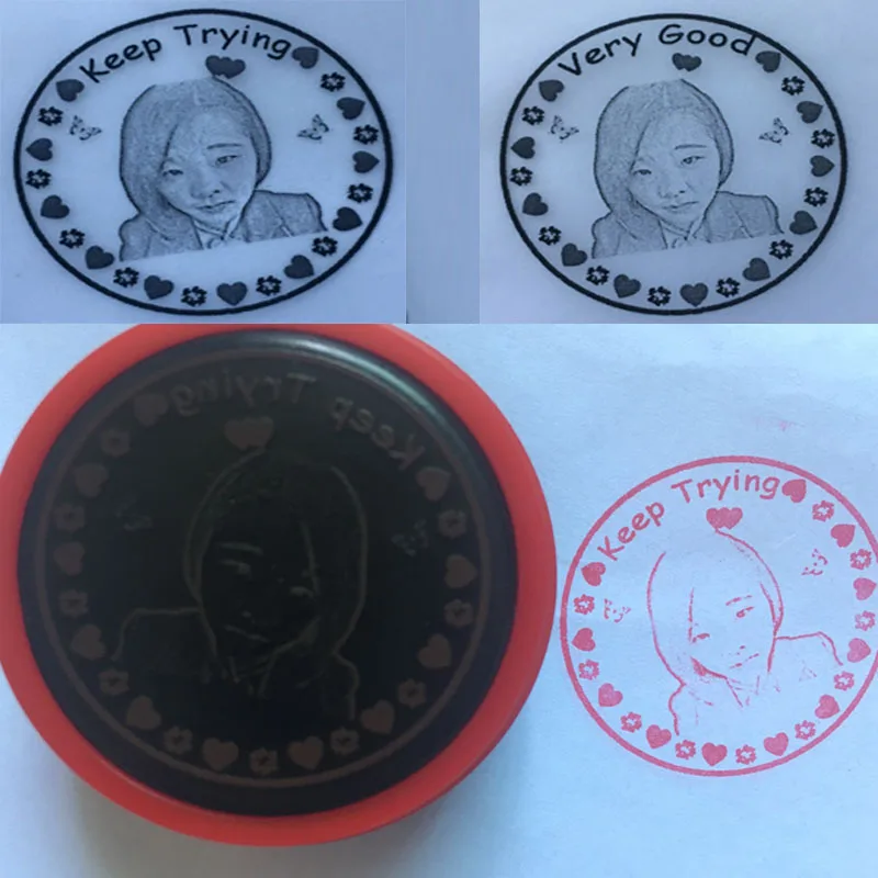 Sello de foto personalizado que sigue probándose muy bien, animando a ...