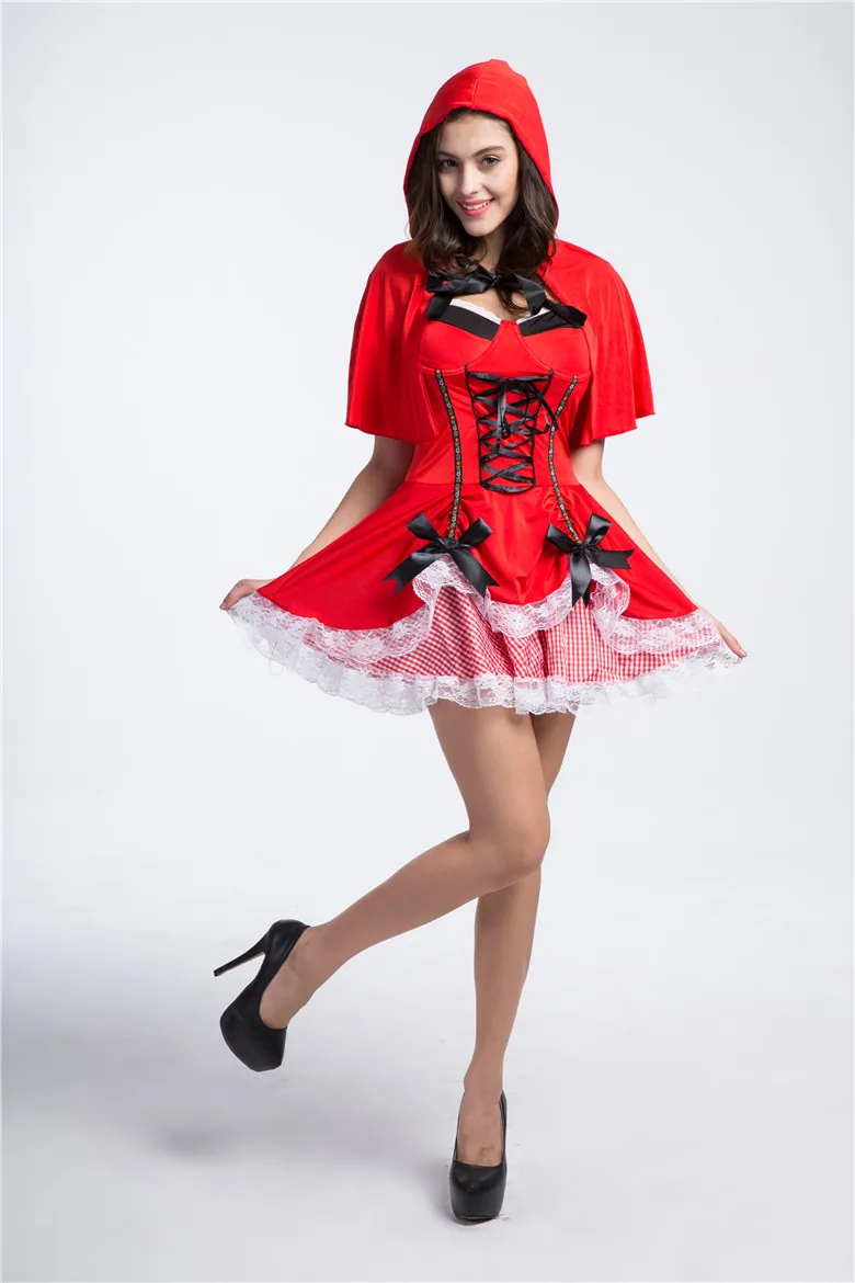 Sexy Cosplay Little Red Riding Hood Queen Princess Costume Halloween ...