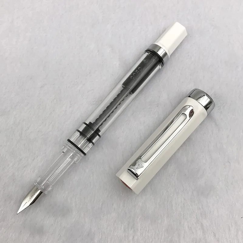 1pc Plastic Transparent White Fountain Pen 0.38mm 0.5mm Nib for Choose ...