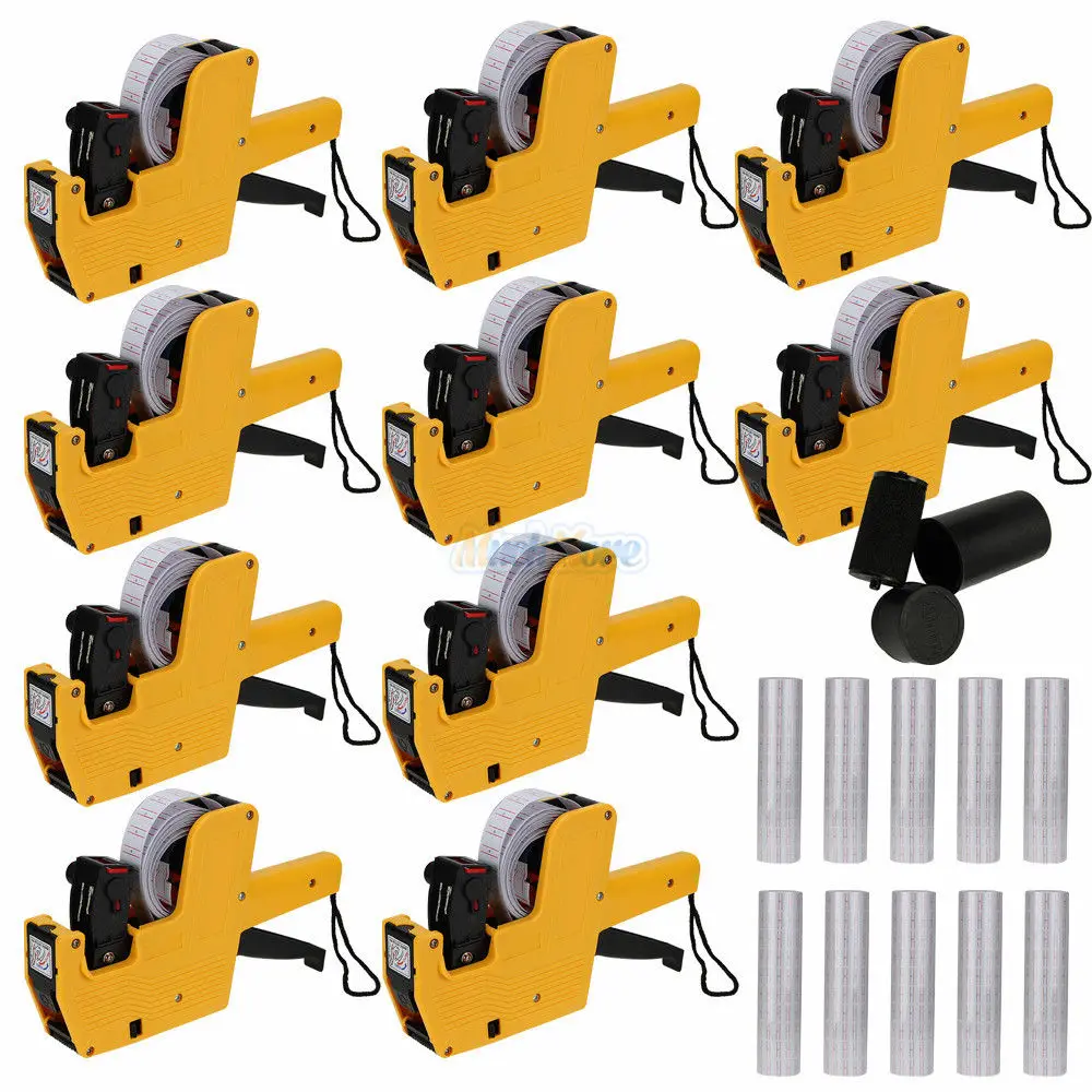 [ Fly Eagle ]10pcs Yellow Mx-5500 8 Digits Price Tag Gun With 10 Rolls ...